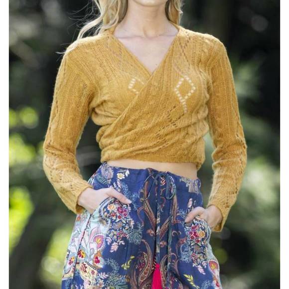 Cienna | Sweaters | New Cienna Knit Fronttie Cardigan In Mustard | Poshmark